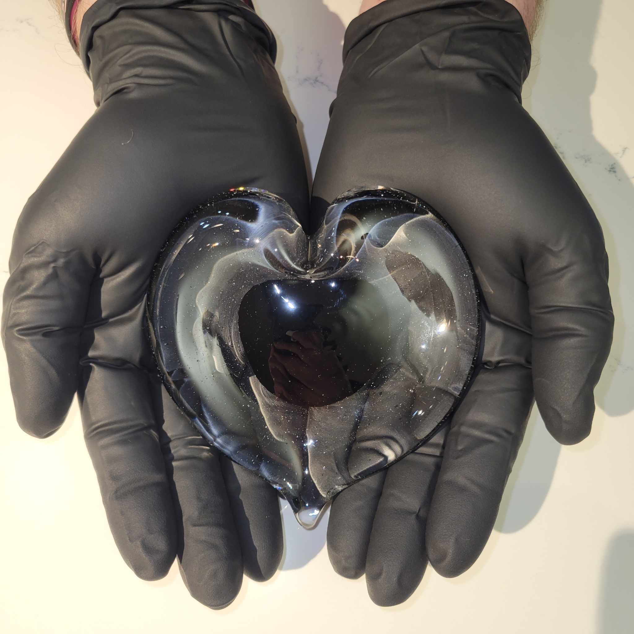 Large Black Core Heart | Lefty's Custom Glass